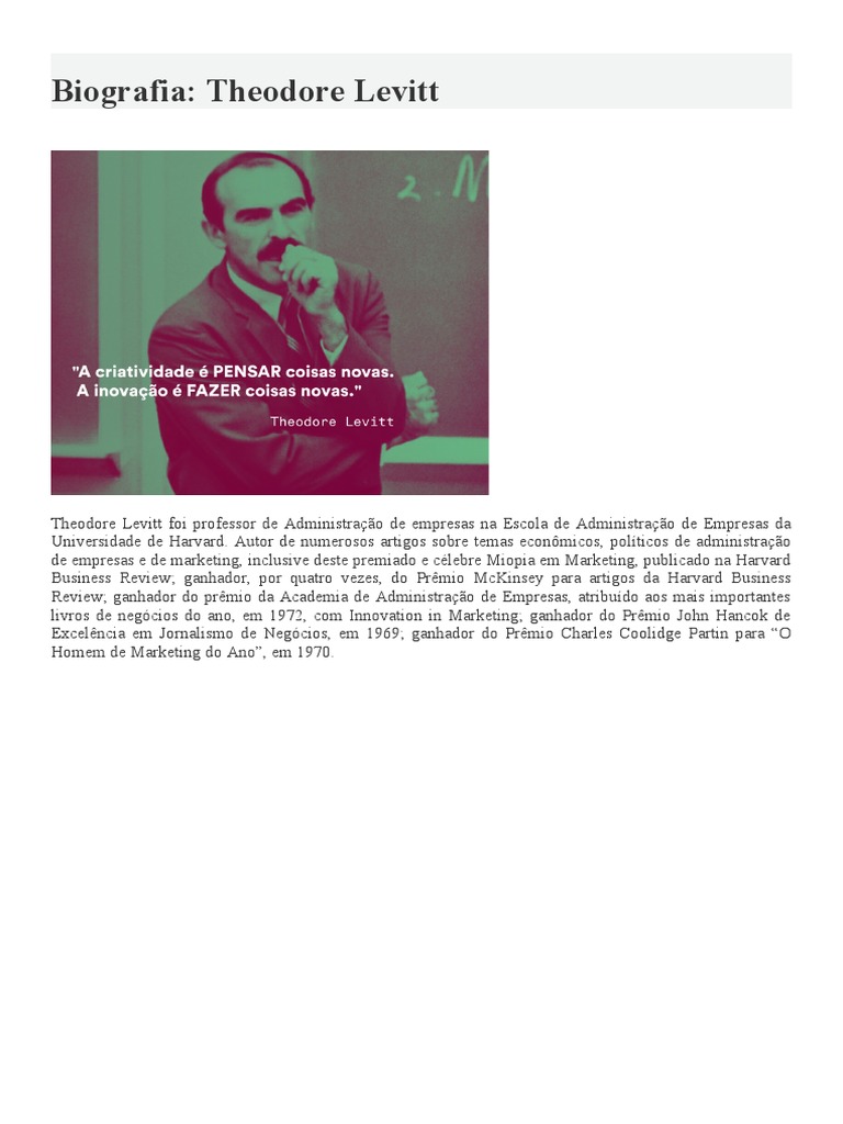 Biografia de Theodore Levitt | PDF