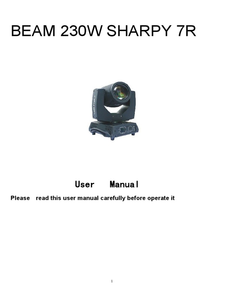 BEAM 230W SHARPY 7R With Big Touch Screen | PDF | Electrical Connector ...