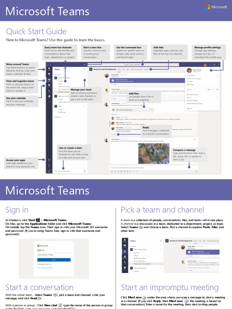 Quick Start Guide: New To Microsoft Teams? Use This Guide To Learn The Basics | PDF | Computer ...