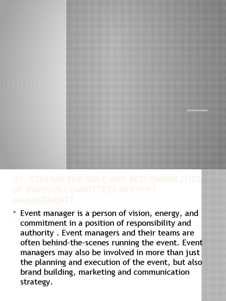 Event Management Roles | PDF | Olympic Games | Business