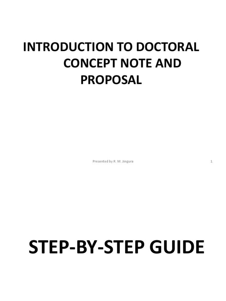 Development Of Phd Concept Note And Proposal Pdf Doctor Of
