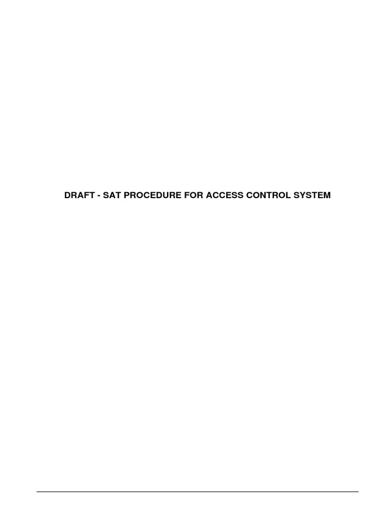 Draft - Sat Procedure For Access Control System | PDF | Photovoltaics ...