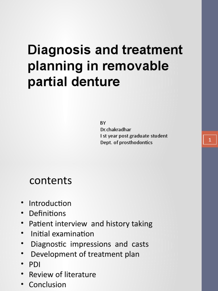 Diagnosis and Treatment Planning in RPD | PDF | Periodontology | Human ...