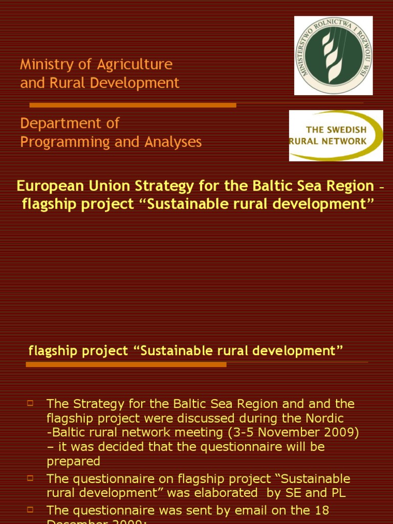 Baltic Sea Rural Development Strategy | PDF | Economies | Sustainability