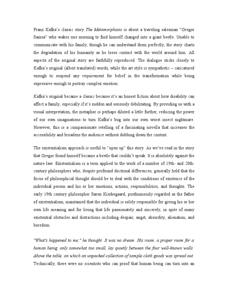 Franz Kafka | PDF | Existentialism | The Metamorphosis