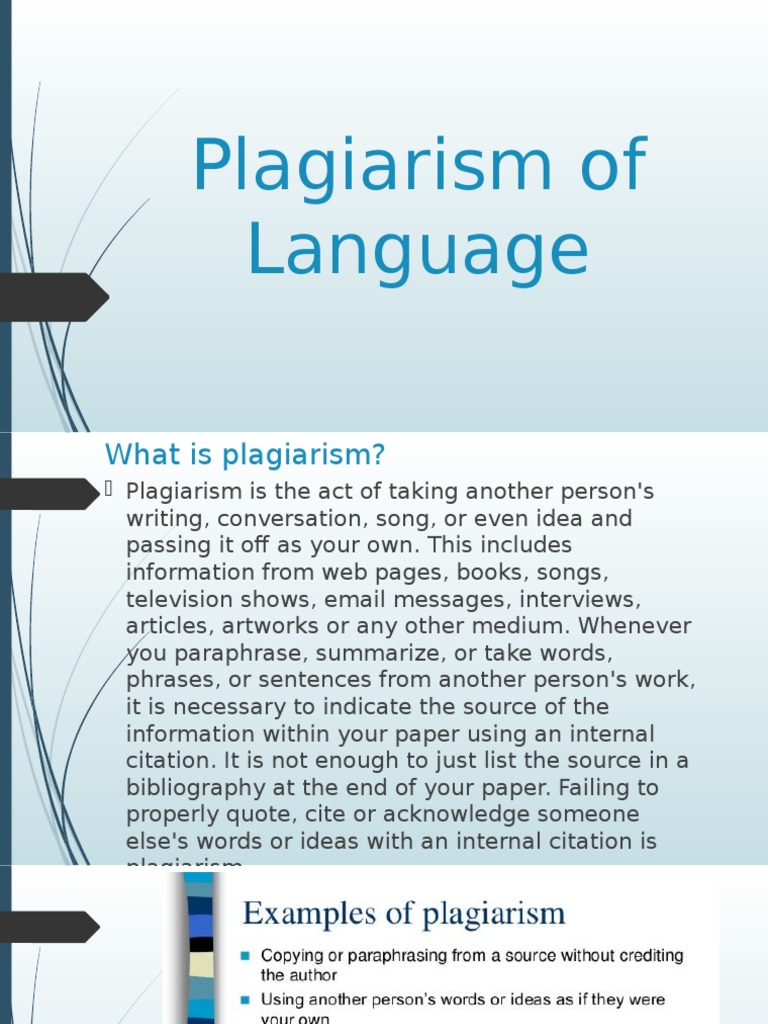 Plagiarism of Language | PDF | Plagiarism | Citation