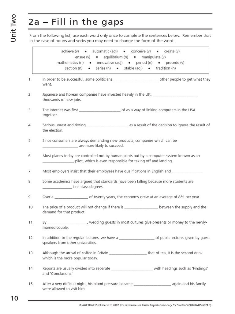Unit 2 (With Answers) | PDF | Nature