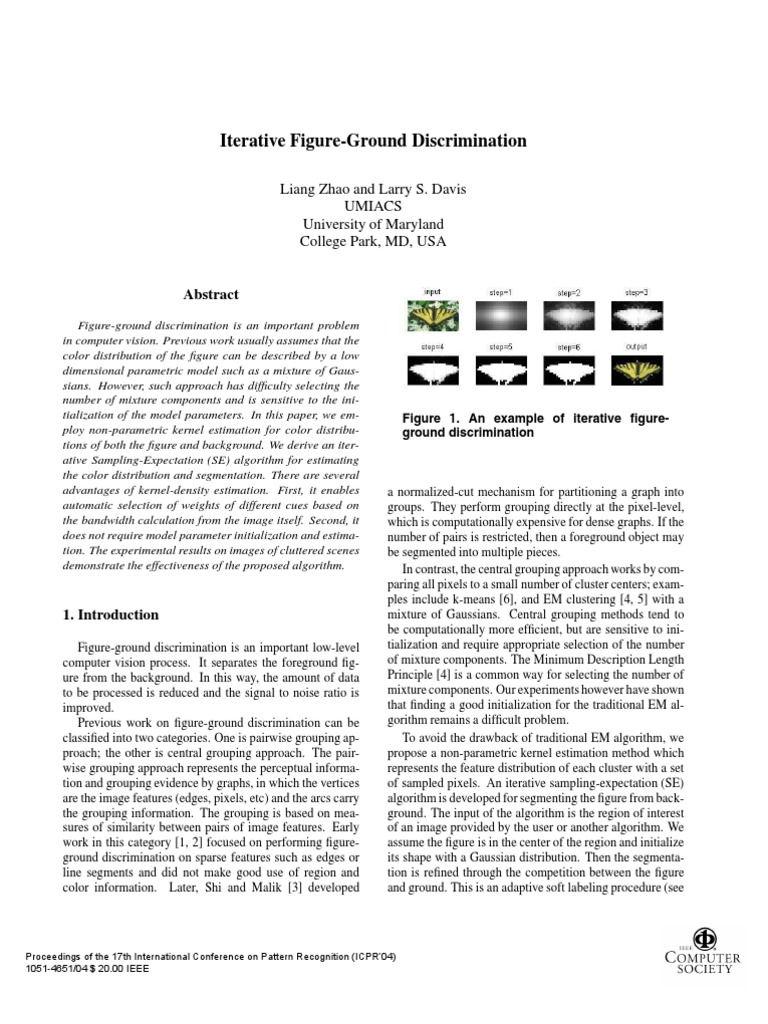 Iterative Figure-Ground Discrimination | PDF | Image Segmentation ...