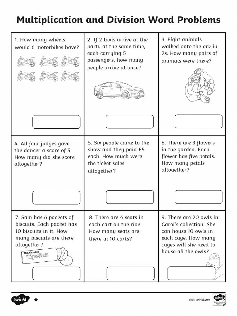 Multiplication and Division Word Problems | PDF | Leisure