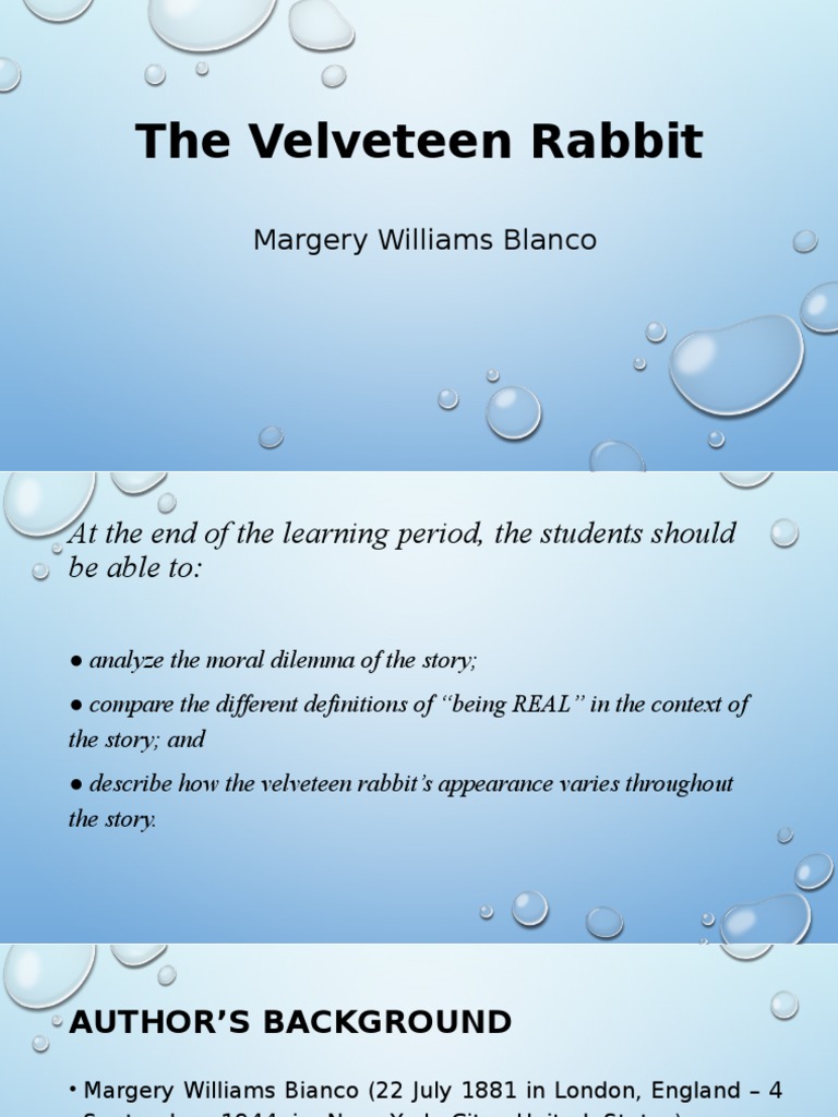 The Velveteen Rabbit Analysis Guide | PDF | General Fiction