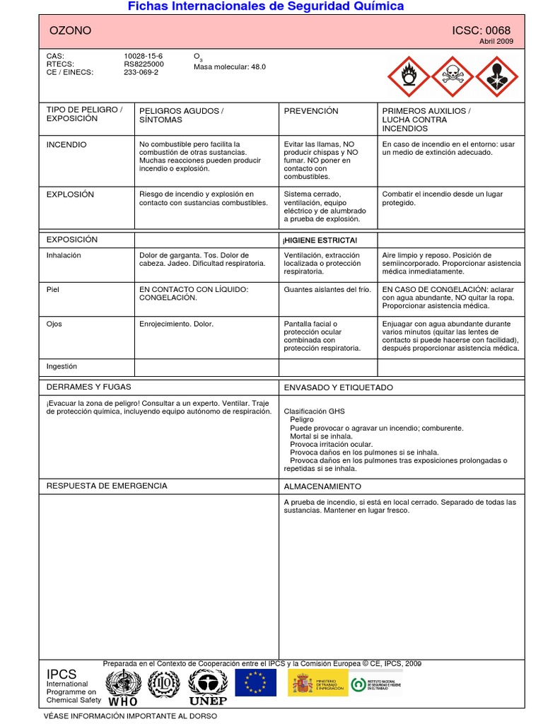 Ficha Ozono PDF | PDF | Ozono | Ciencias fisicas