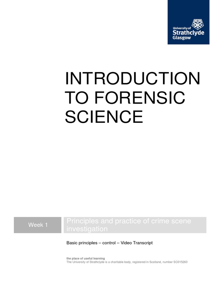 To Forensic Science: Principles and Practice of Crime Scene ...
