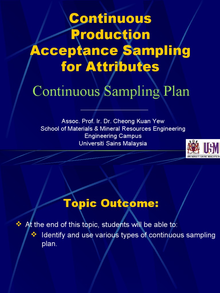 Continuous Sampling Plans Guide | PDF