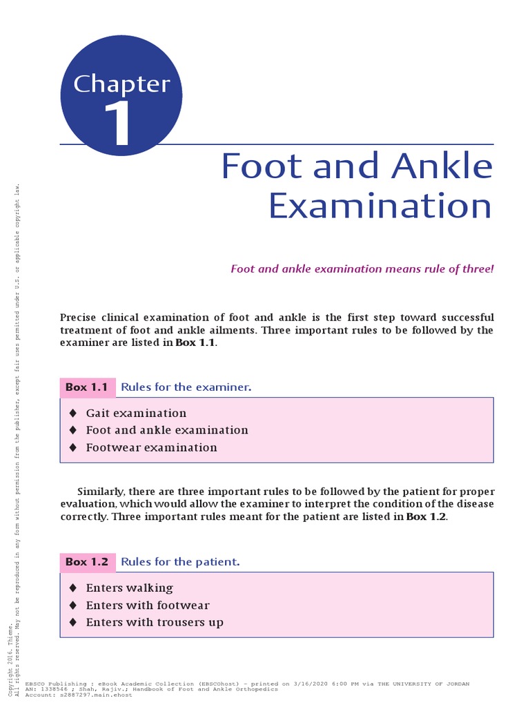 Handbook of Foot and Ankle Orthopedics (Foot&AnkleExamination) PDF ...