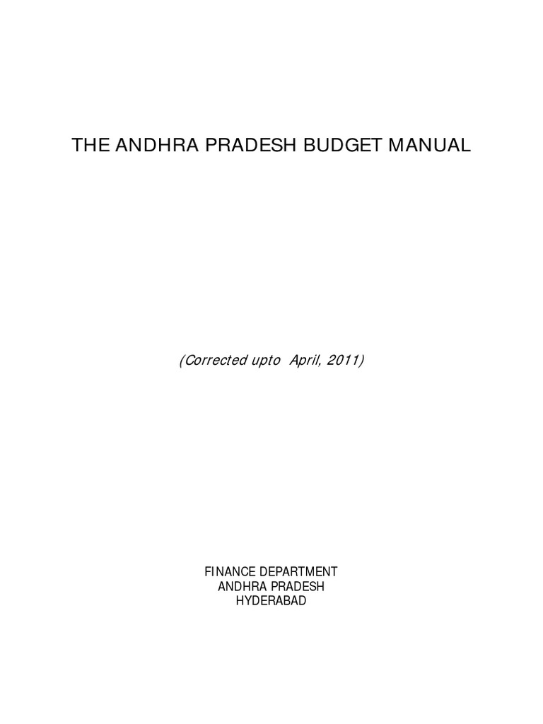 AP Budget Manual PDF | PDF | Government Budget Balance | Appropriation Bill