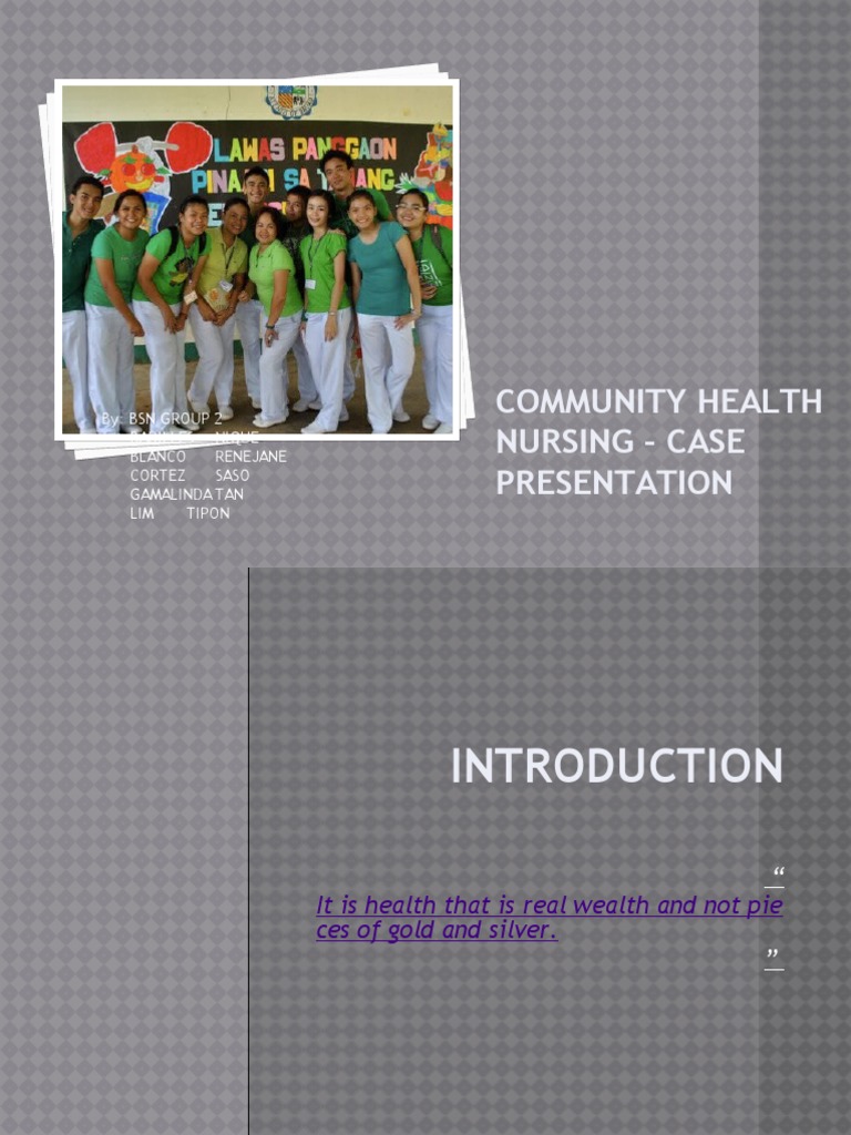 Community Health Nursing Case Study | PDF | Nursing | Lunch