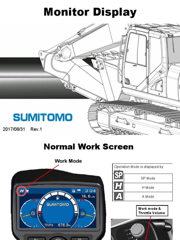 Sumitomo SH210-6 Monitor Overview | PDF | Turbocharger | Pump