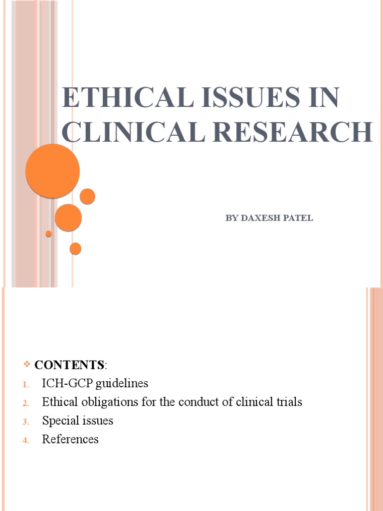 Ethical Issues in Clinical Research | PDF | Clinical Trial | Health ...