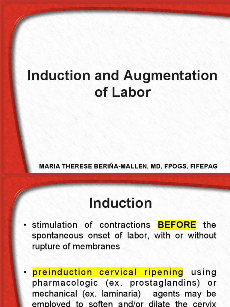 Induction and Augmentation of Labor (v2) | PDF | Childbirth | Public Health