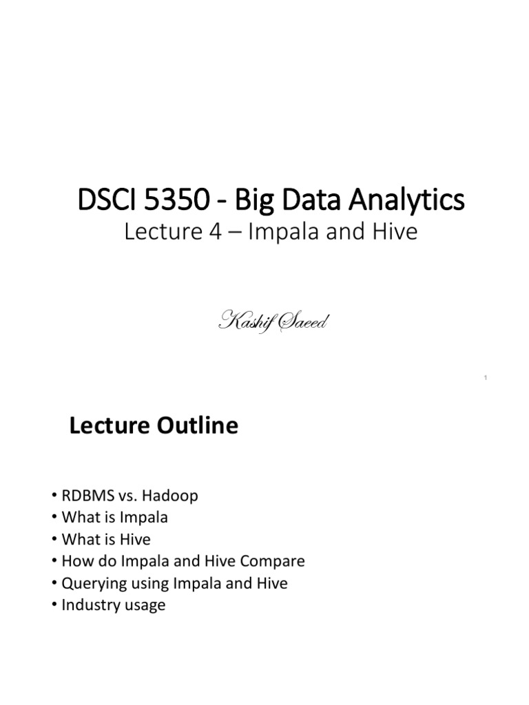 DSCI 5350 - Lecture 4 PDF | PDF | Apache Hadoop | Data Management