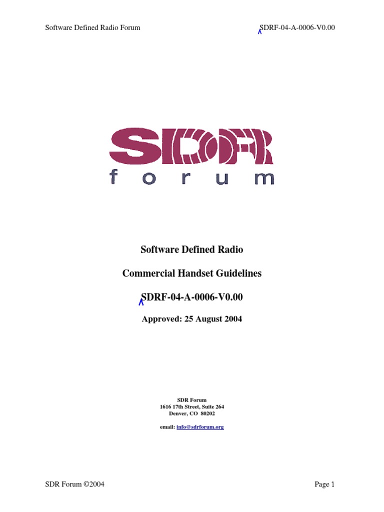 sdrf-04-s-0006-v1 0 0 Handset Guidelines | PDF | Software Defined Radio ...