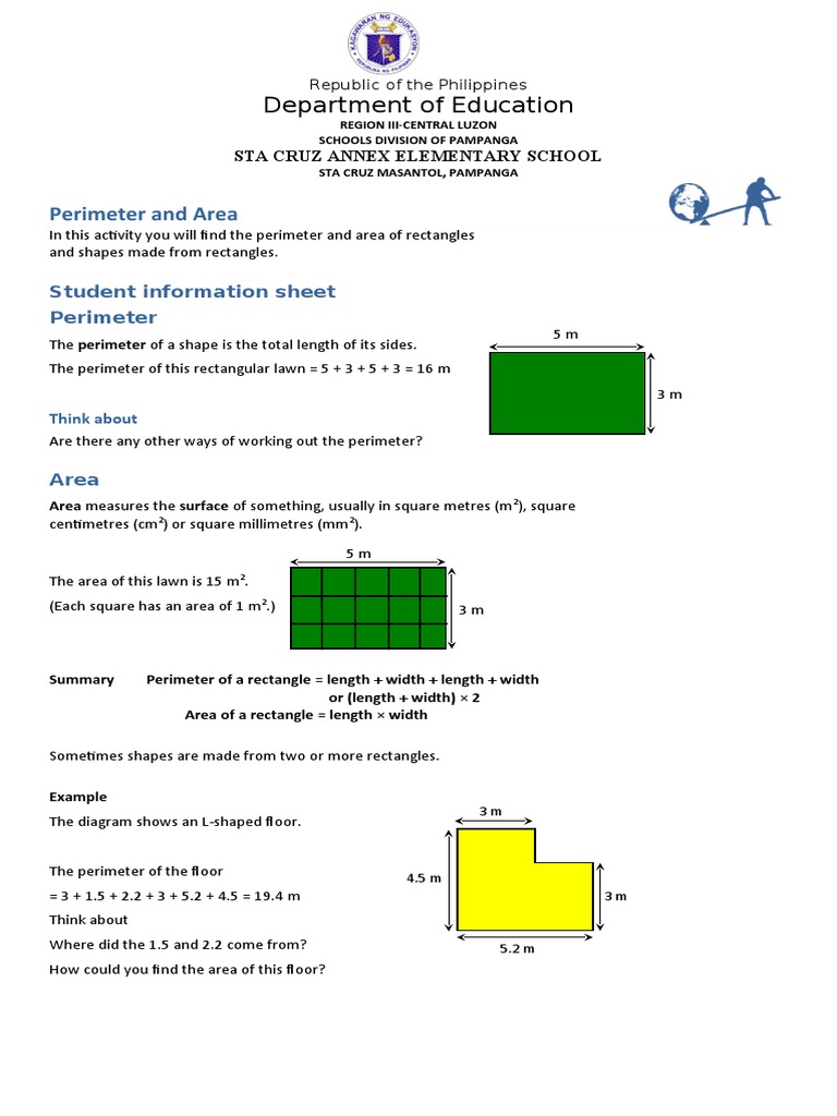 Perimeter and Area Handout | PDF | Area | Length