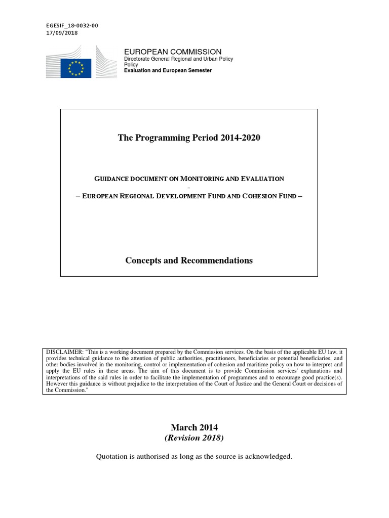 The Programming Period 2014-2020: European Commission | PDF ...