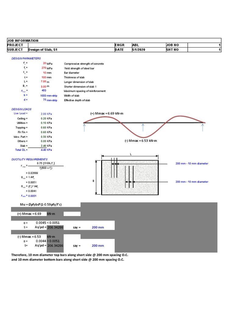 Design of One-Way Slab | PDF | Applied And Interdisciplinary Physics ...