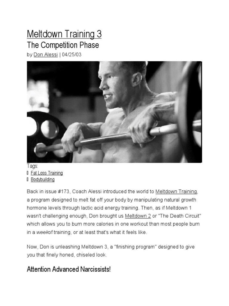 Meltdown Training 3 | PDF | Anatomical Terms Of Motion | Muscle Hypertrophy