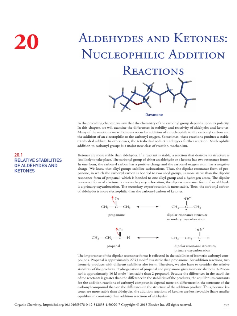 Aldehydes and Ketones: Nucleophilic Addition Reactions | PDF | Ketone ...