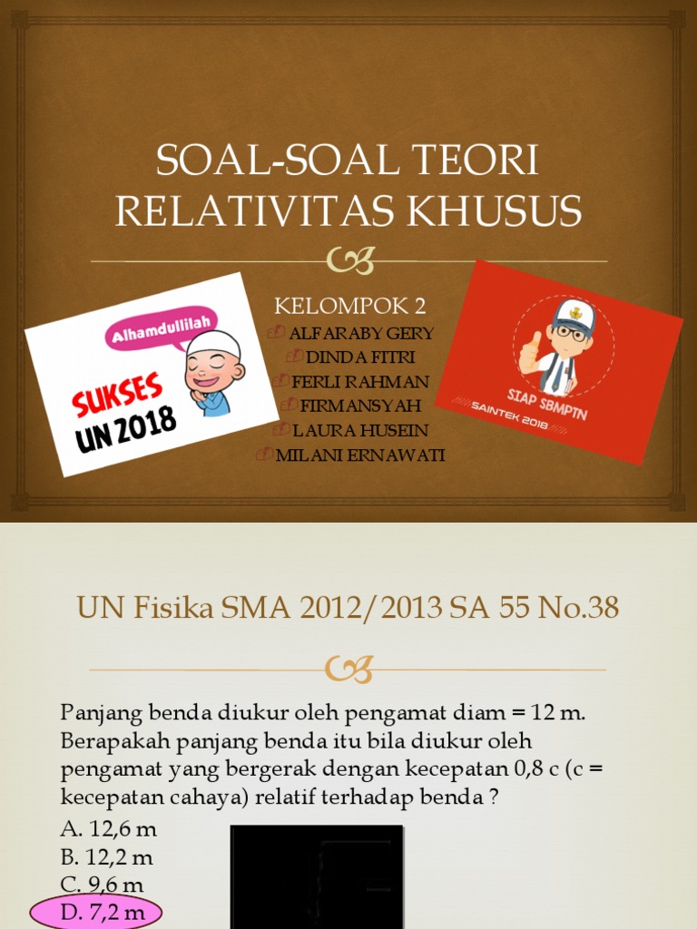 Soal Teori Relativitas Khusus | PDF | Metode & Bahan Ajar | Sains ...