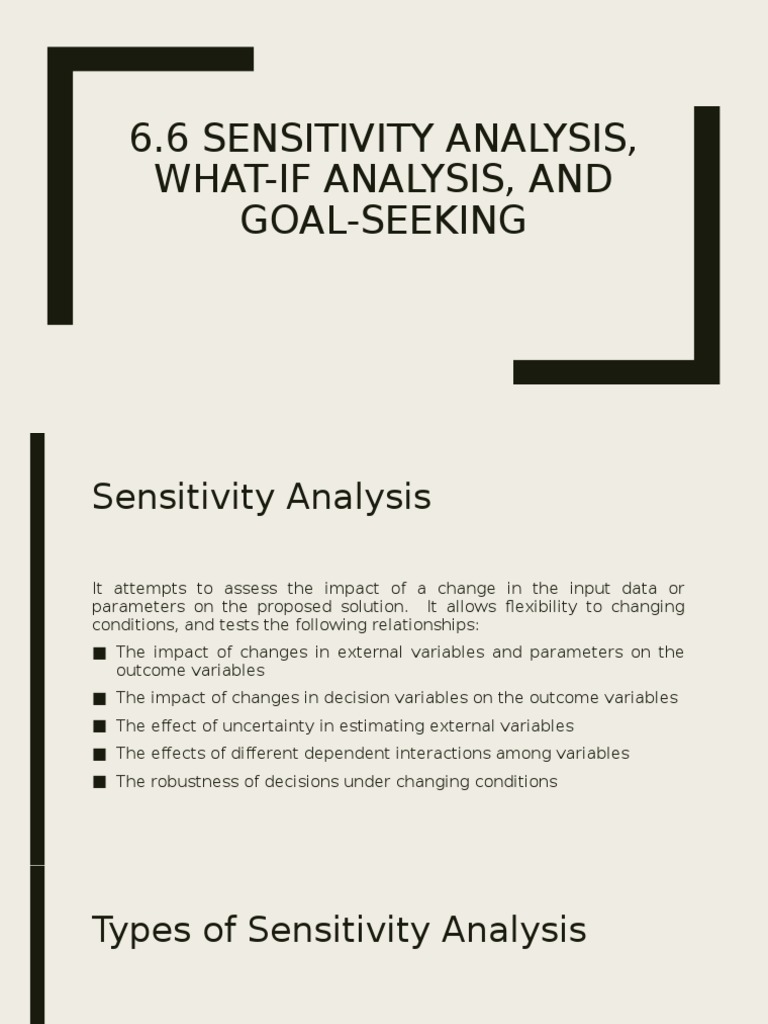 Sensitivity and What-If Analysis Guide | PDF | Business