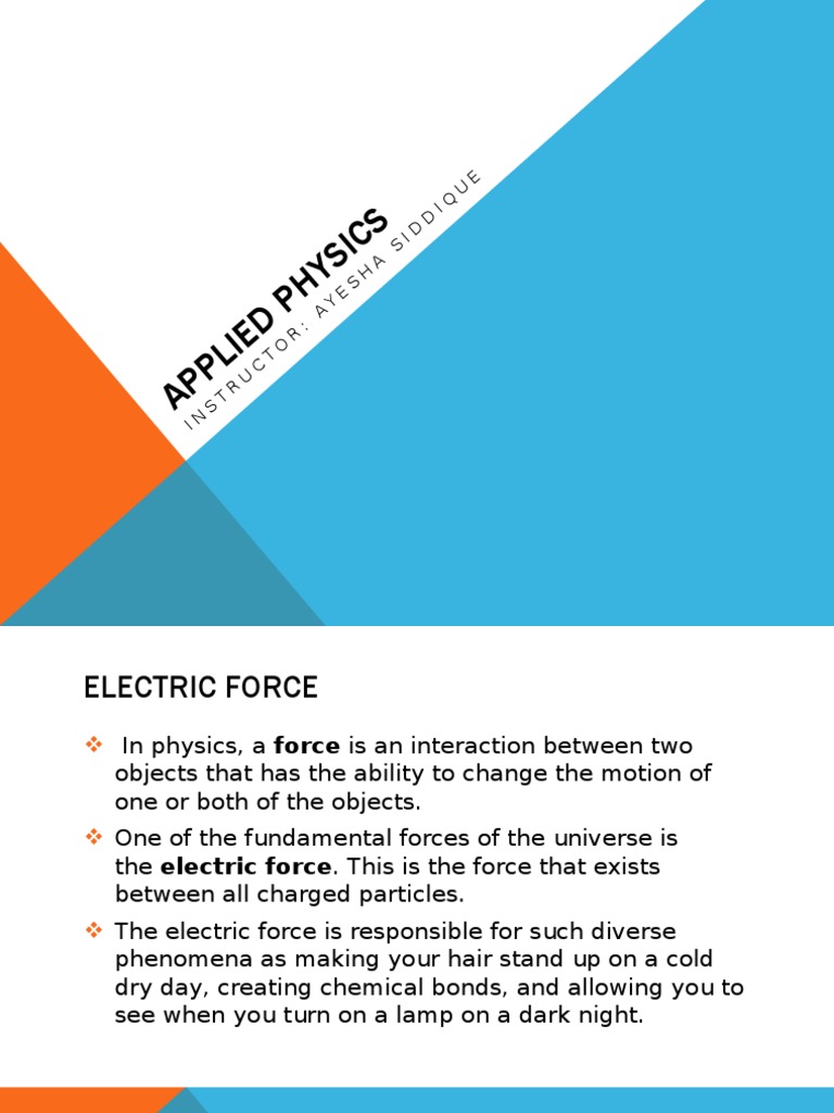 Applied Physics-Lecture 4 | PDF | Electric Charge | Voltage