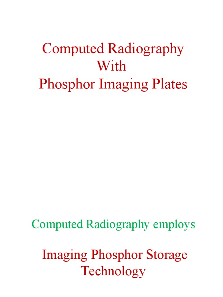 Computed Radiography With Phosphor Imaging Plates | PDF | Optics ...