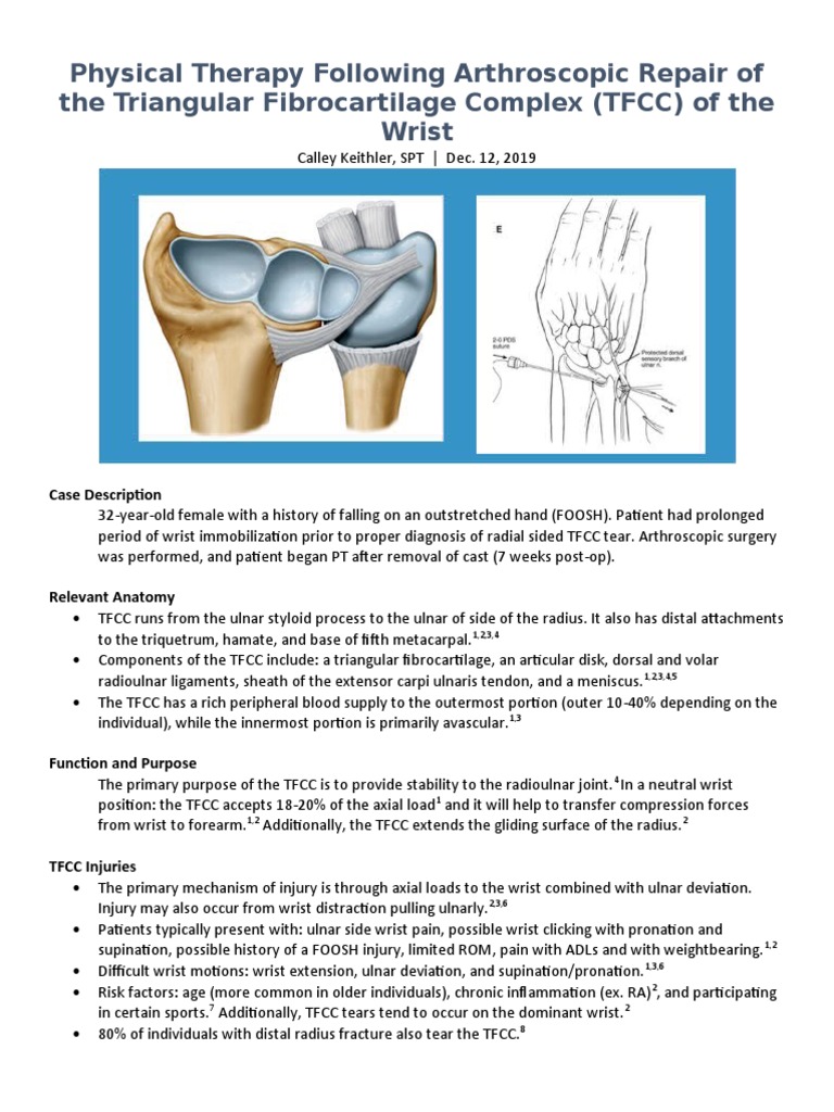 TFCC Wrist Repair Post-Surgery Rehab | PDF | Joints | Clinical Medicine