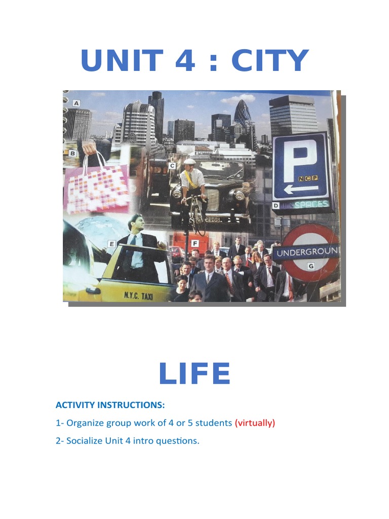 Unit 4: City: Activity Instructions | PDF