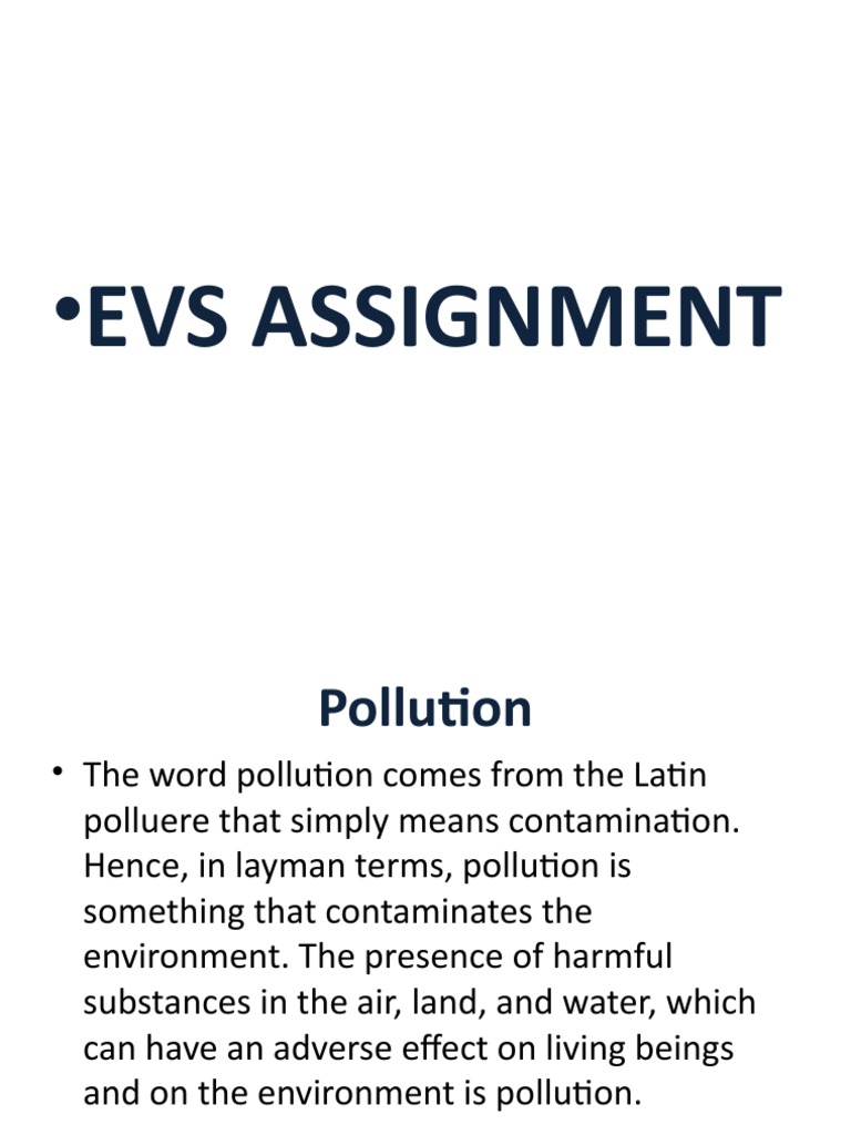Evs Assignment | PDF | Water Pollution | Pollution