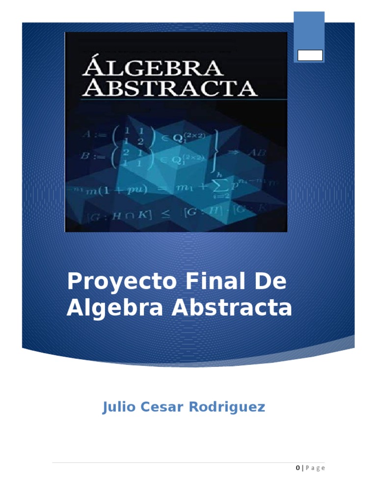 Trabajo Final de Algebra Abstracta | PDF | Grupo (Matemáticas) | Campo (Matemáticas)