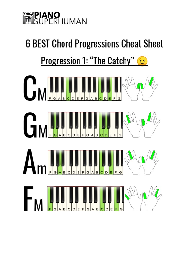 6 BEST Chord Progressions Cheat Sheet | PDF