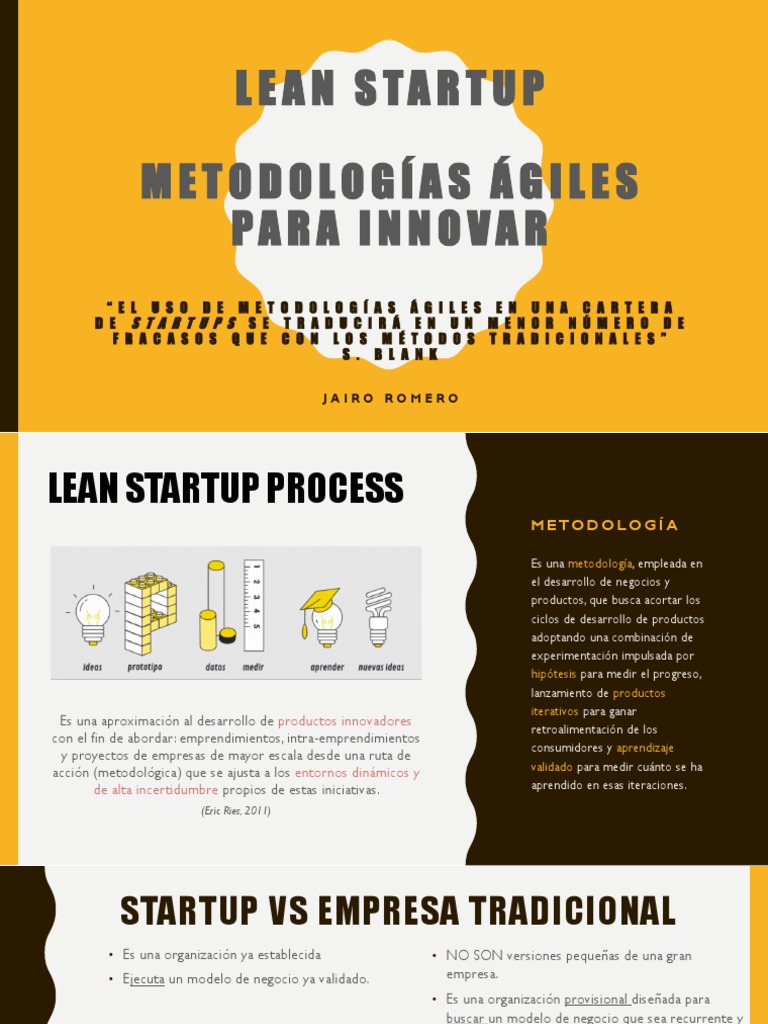 Metodología Lean Startup para Innovar | PDF | Lean Startup | Empresa de ...