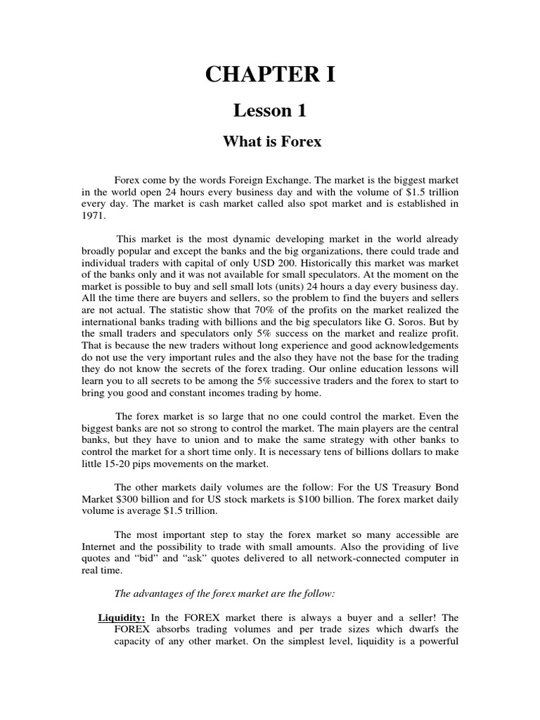 Lesson 1: What Is Forex | PDF | Foreign Exchange Market | Technical ...