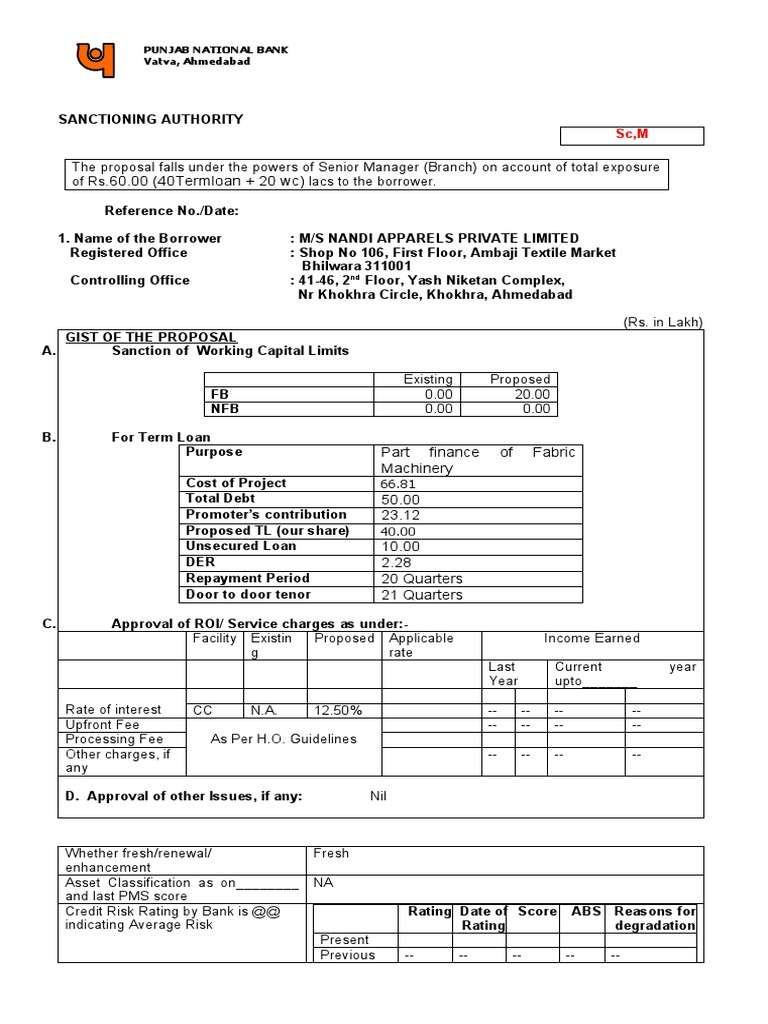 PNB Process Note | PDF | Loans | Debt