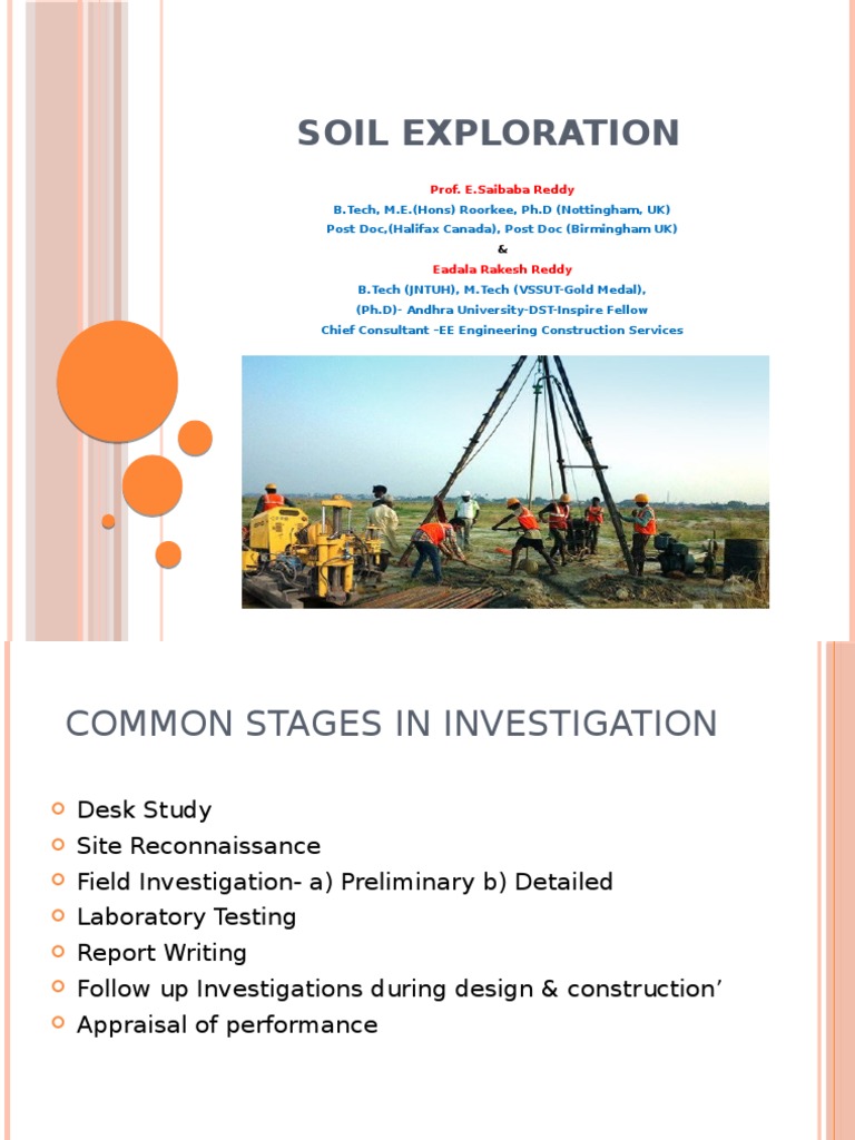Soil Exploration | PDF | Geotechnical Engineering | Soil