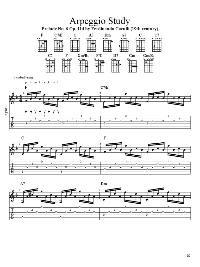 Arpeggio Study in F | PDF