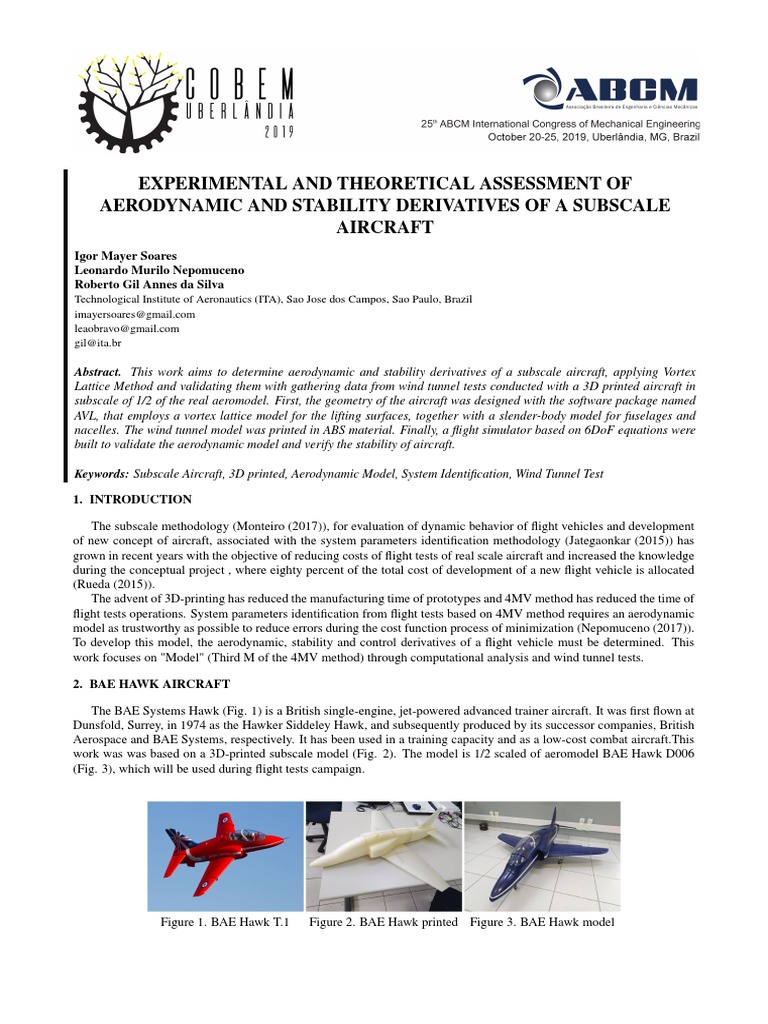Experimental and Theoretical Assessment of Aerodynamic and Stability ...