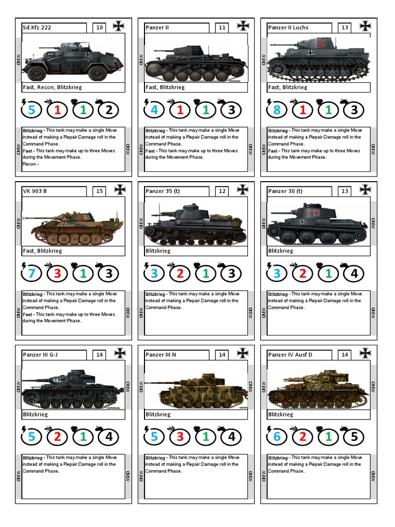 Tanks Exhaustive Tanks Cards (Unofficial) | PDF | Tanks | Tiger I