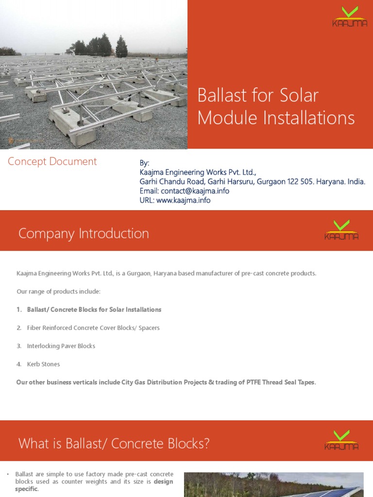 Concept Document For Solar Ballast | PDF | Precast Concrete | Roof