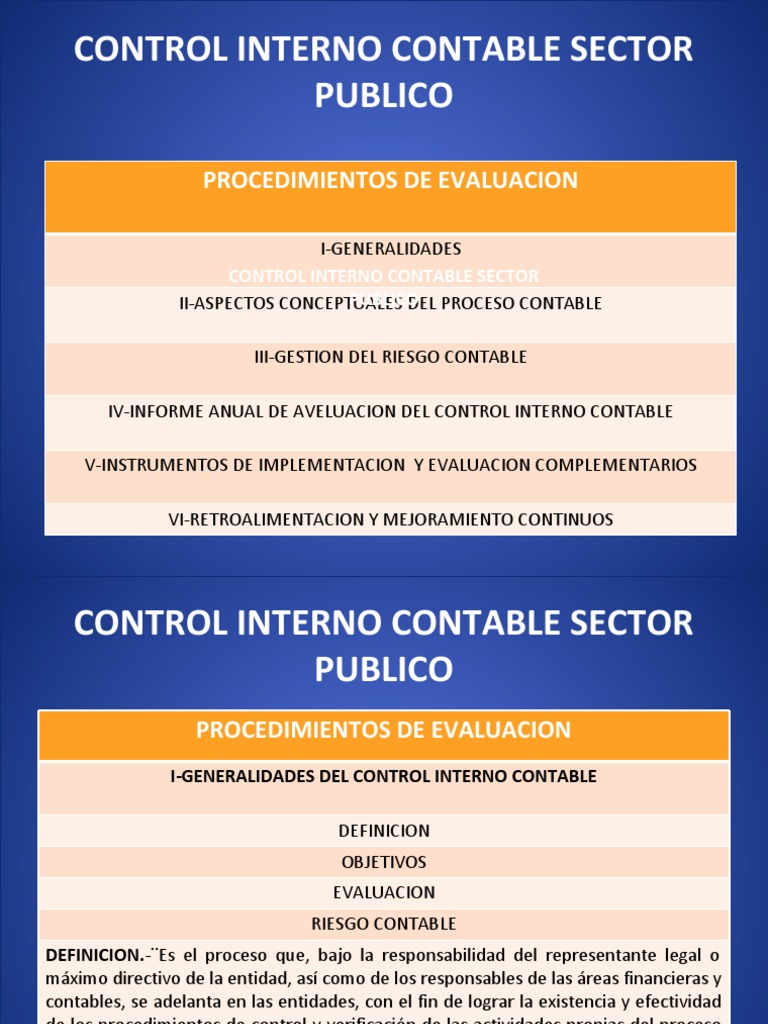 Diapositiva Control Interno | PDF | Estado financiero | Contabilidad