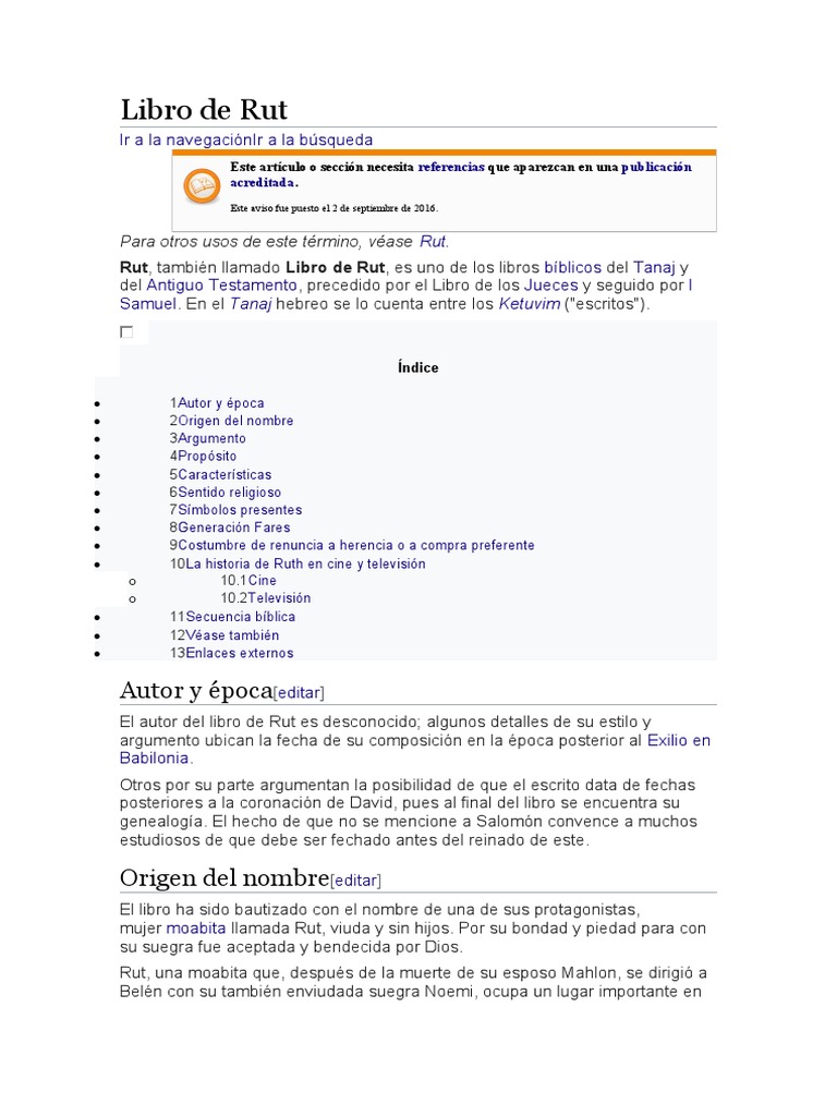 RUTH | PDF | Libro de rut | Noemí (figura bíblica)