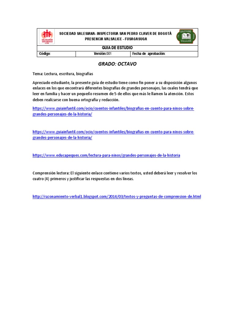 Guías Español y Lecto-Escritura | PDF